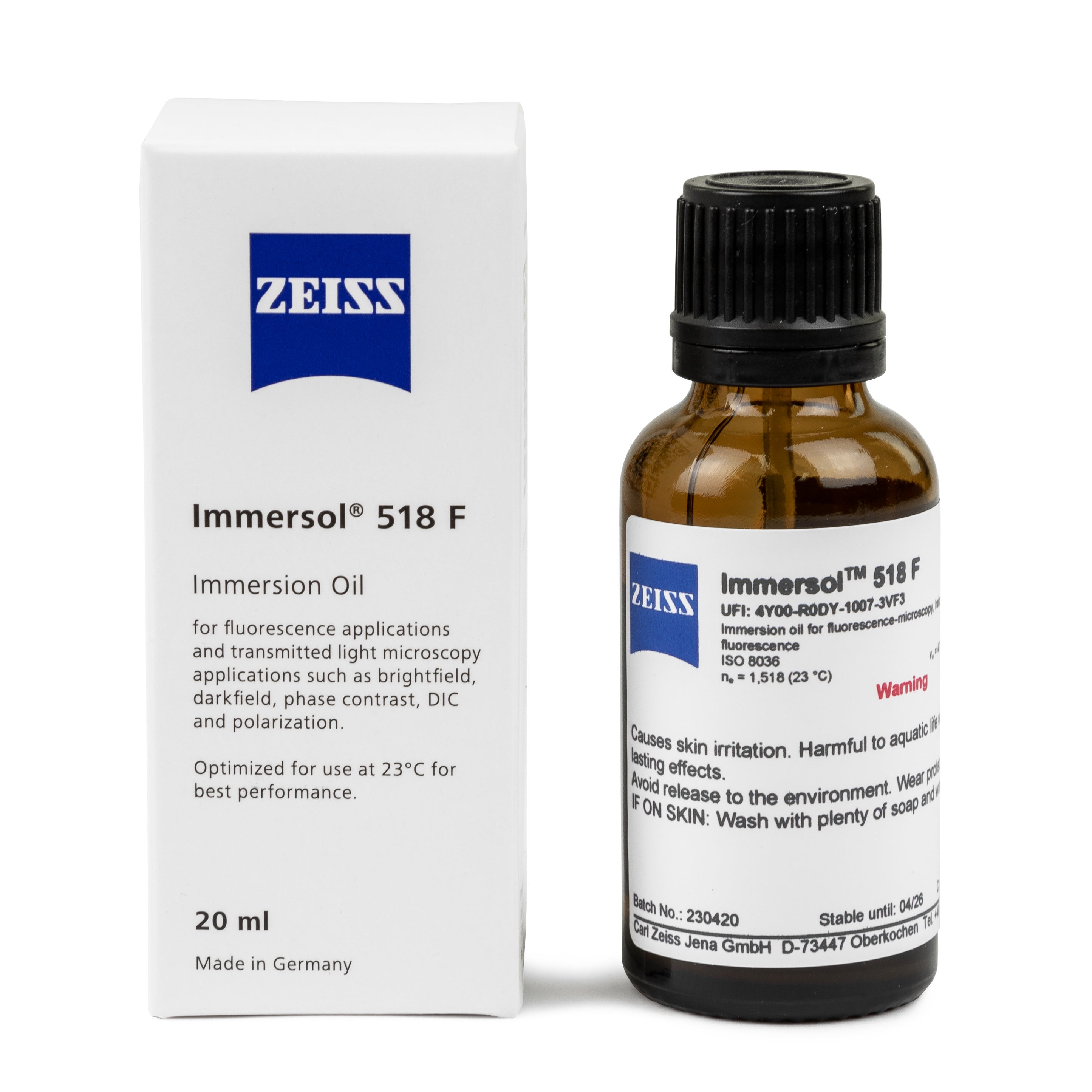 Immersion oil for Fluorescence and Brightfield - Immersol 518 F ...